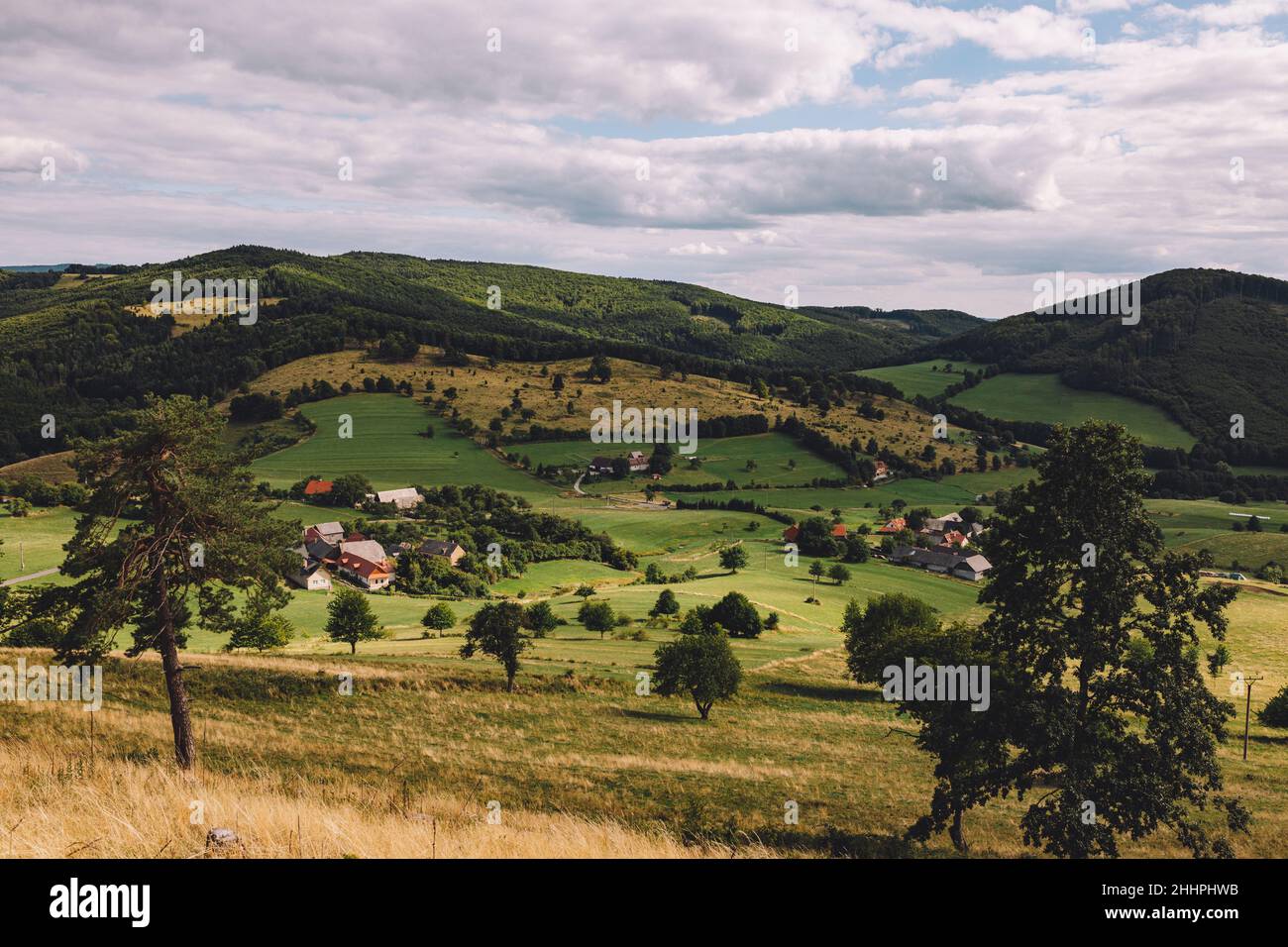 Top view of a rural village in summer Stock Photo - Alamy
