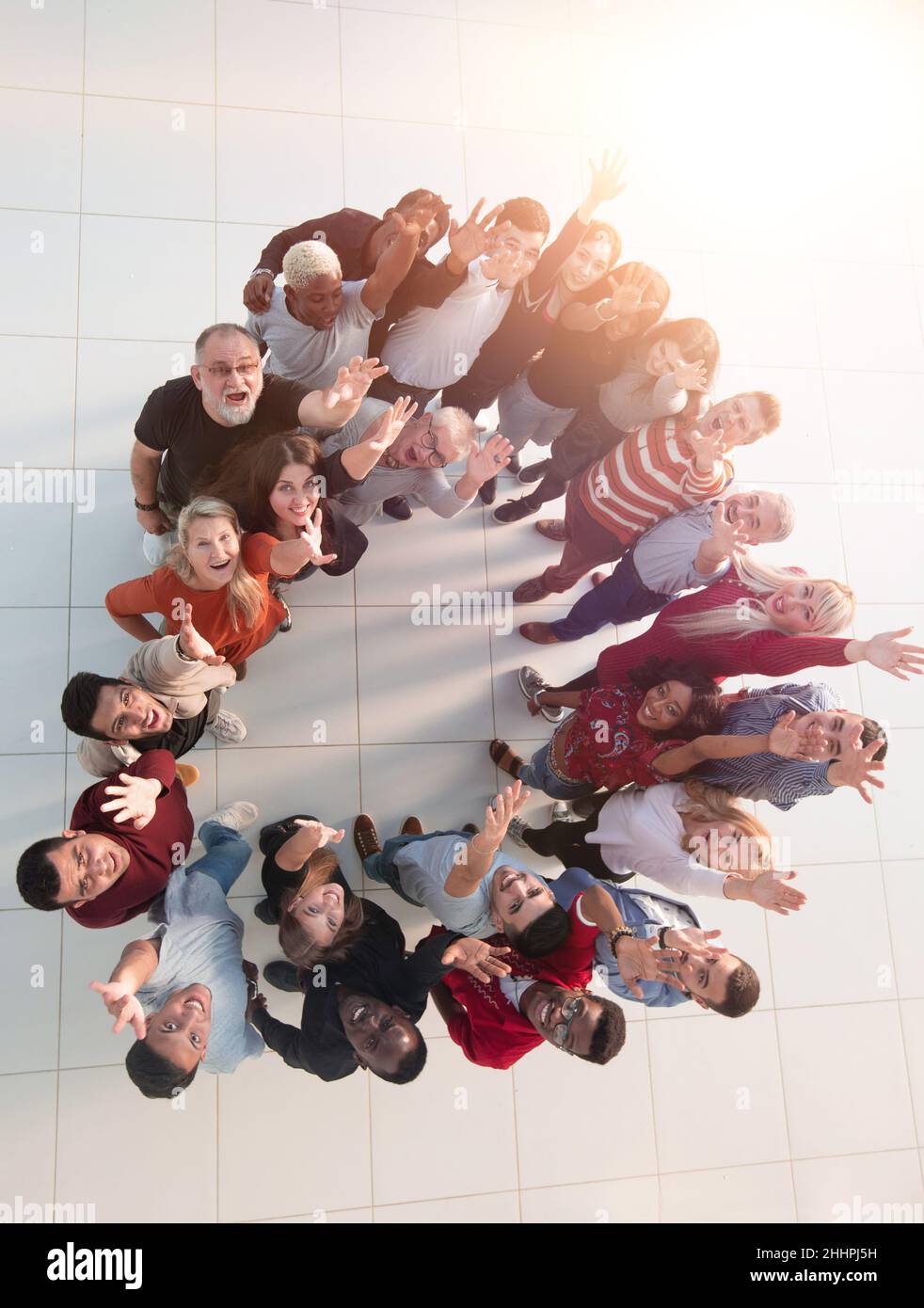 international group of happy people standing in a circle Stock Photo ...