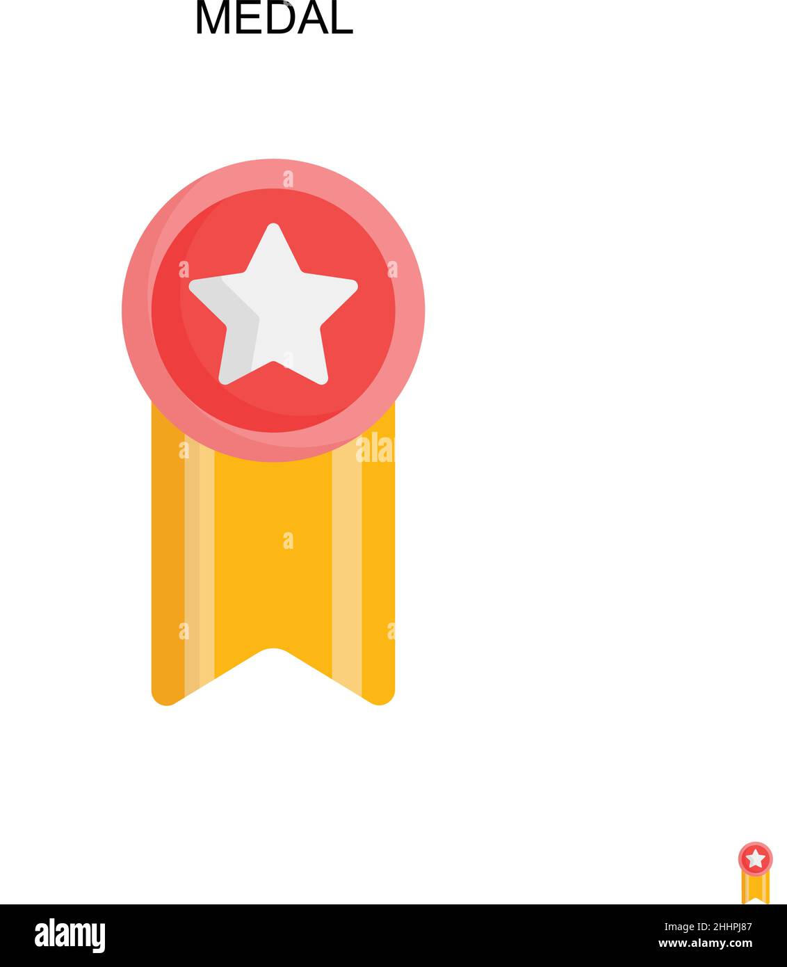 Medal Simple vector icon.Perfect color modern pictogram on editable ...