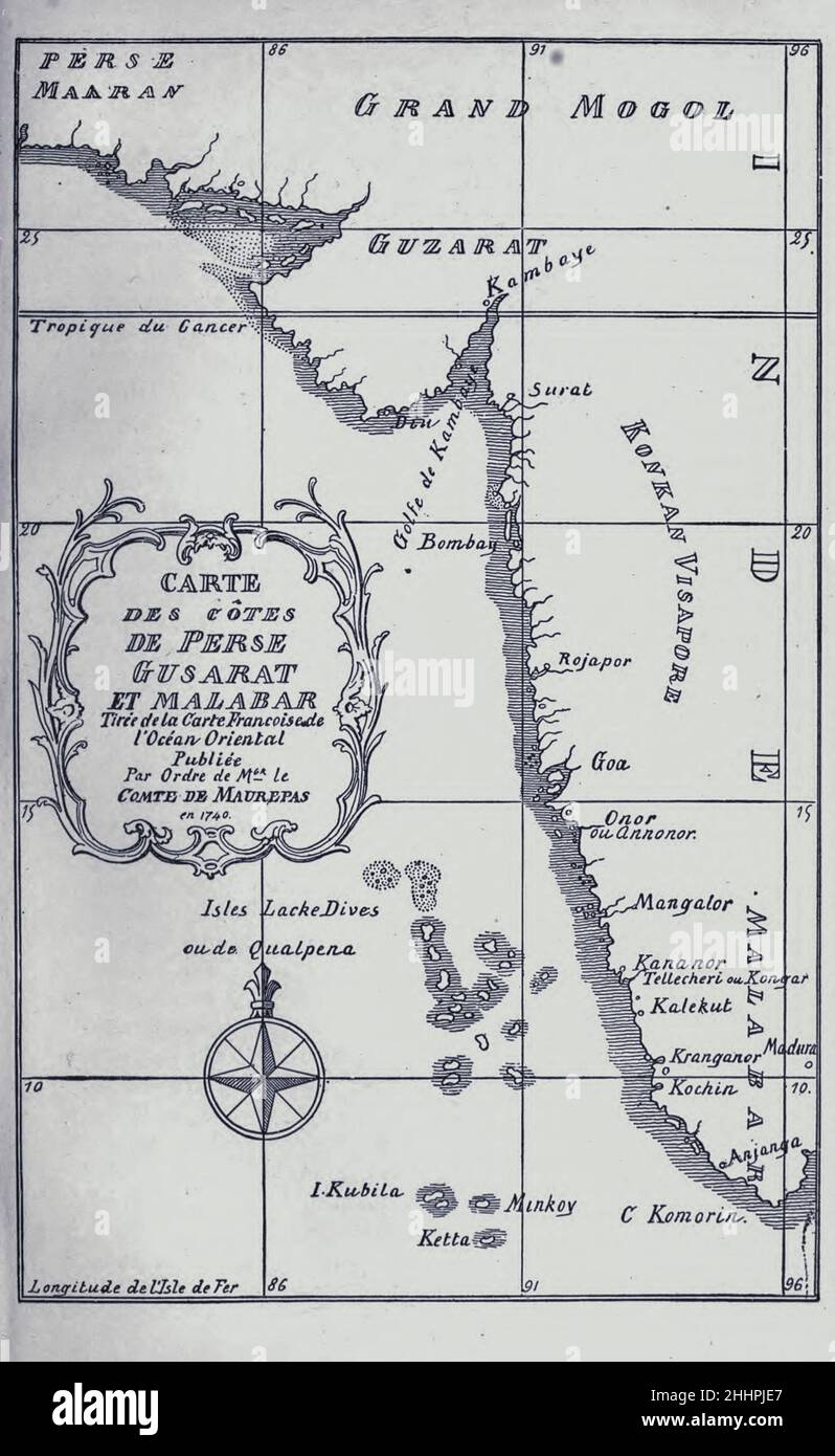 Map of the Coasts of Persia, Guzerat, and Malaba from The Exploration ...
