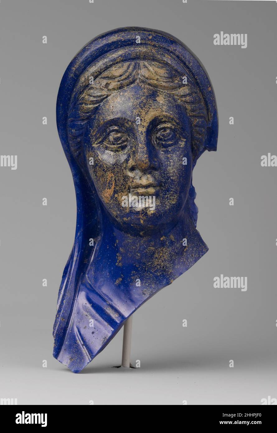 Glass portrait head of a woman 1st half of 2nd century A.D. Roman Semi ...