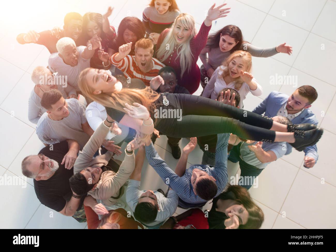 Playful business people celebrating hi-res stock photography and images ...