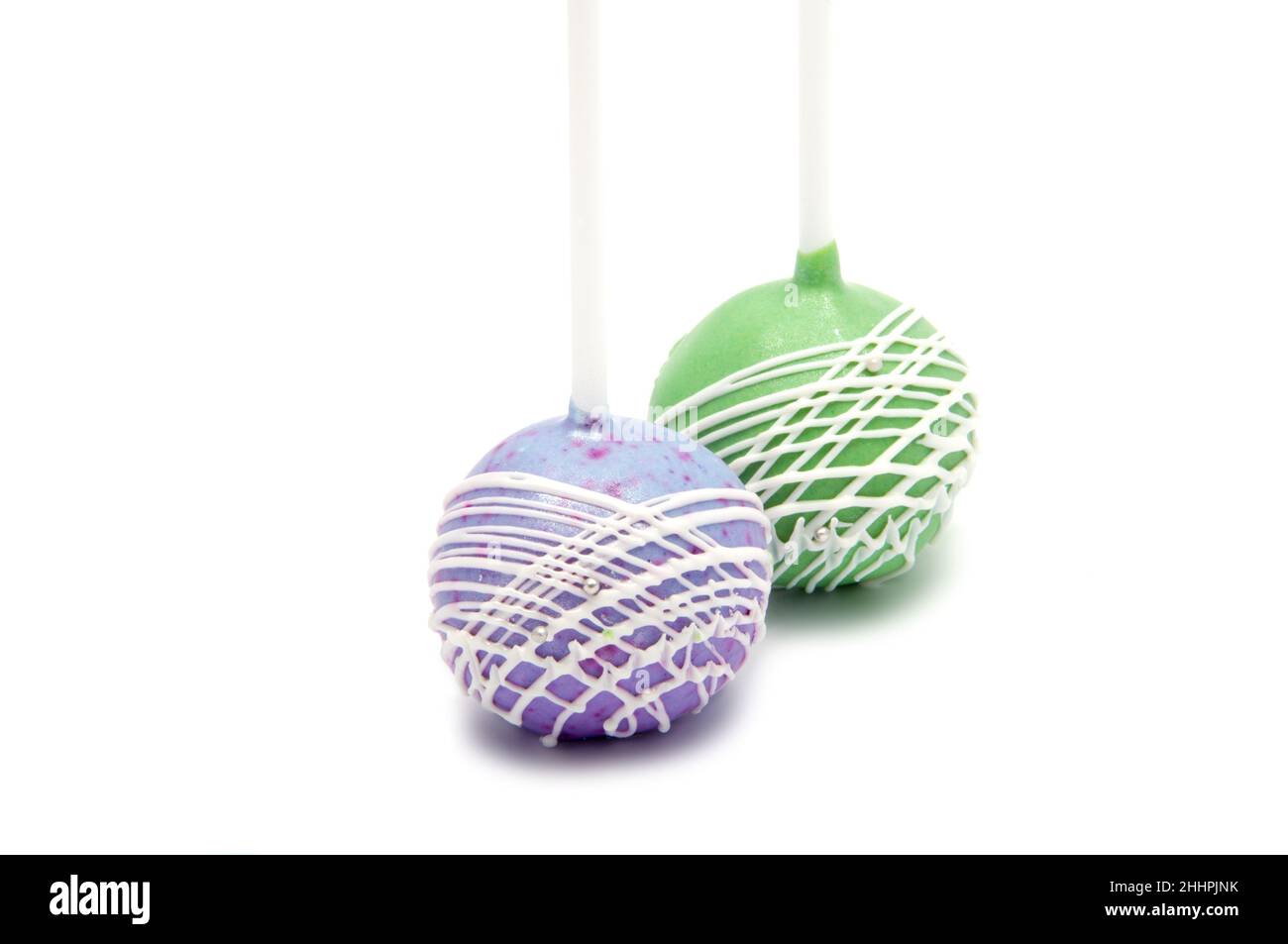 cake-pop color decor on the white isolated Stock Photo - Alamy