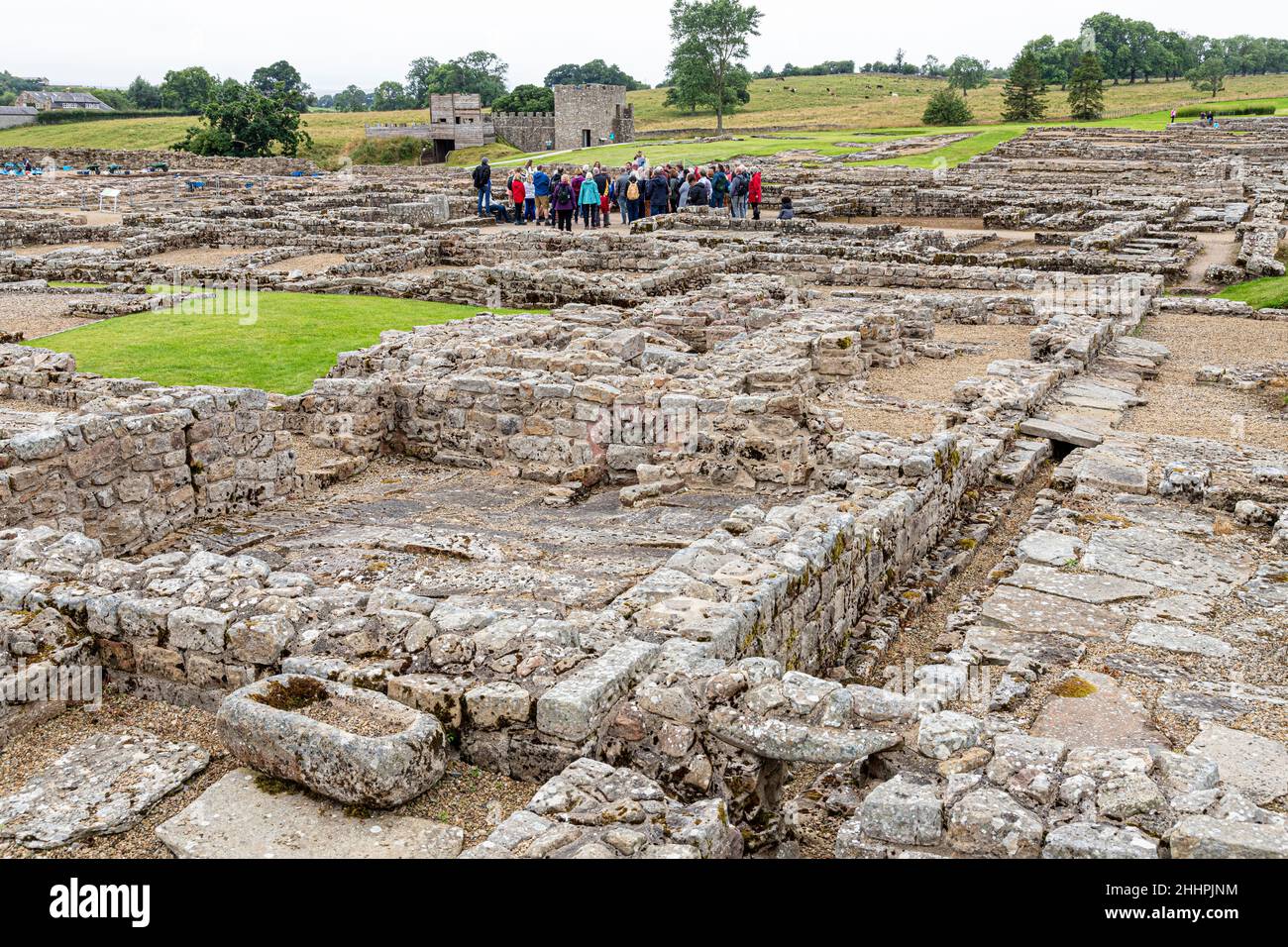 The ruins of Vindolanda Roman auxiliary fort at Chesterholm ...