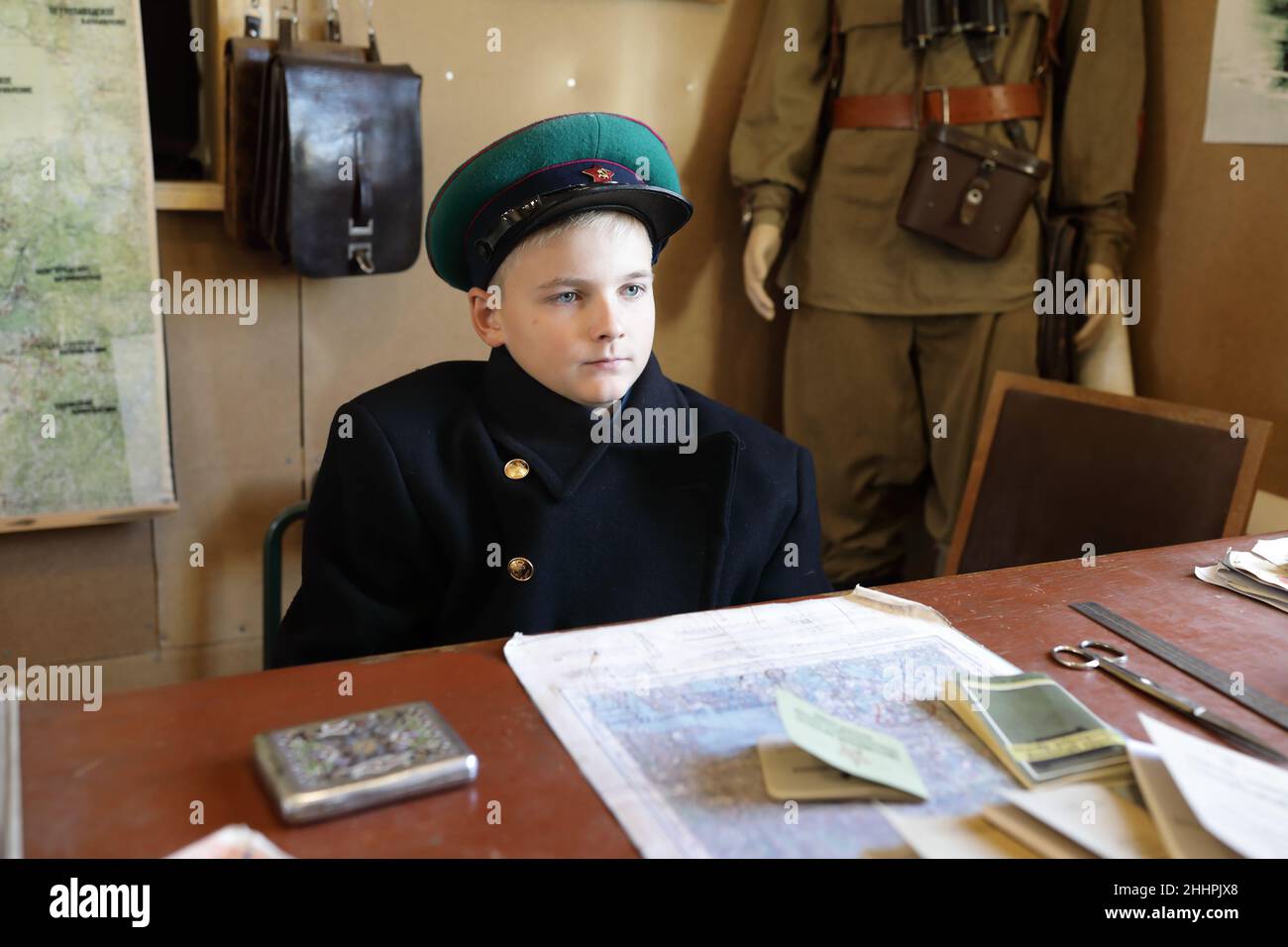 Portrait of child in uniform of border guard Stock Photo - Alamy