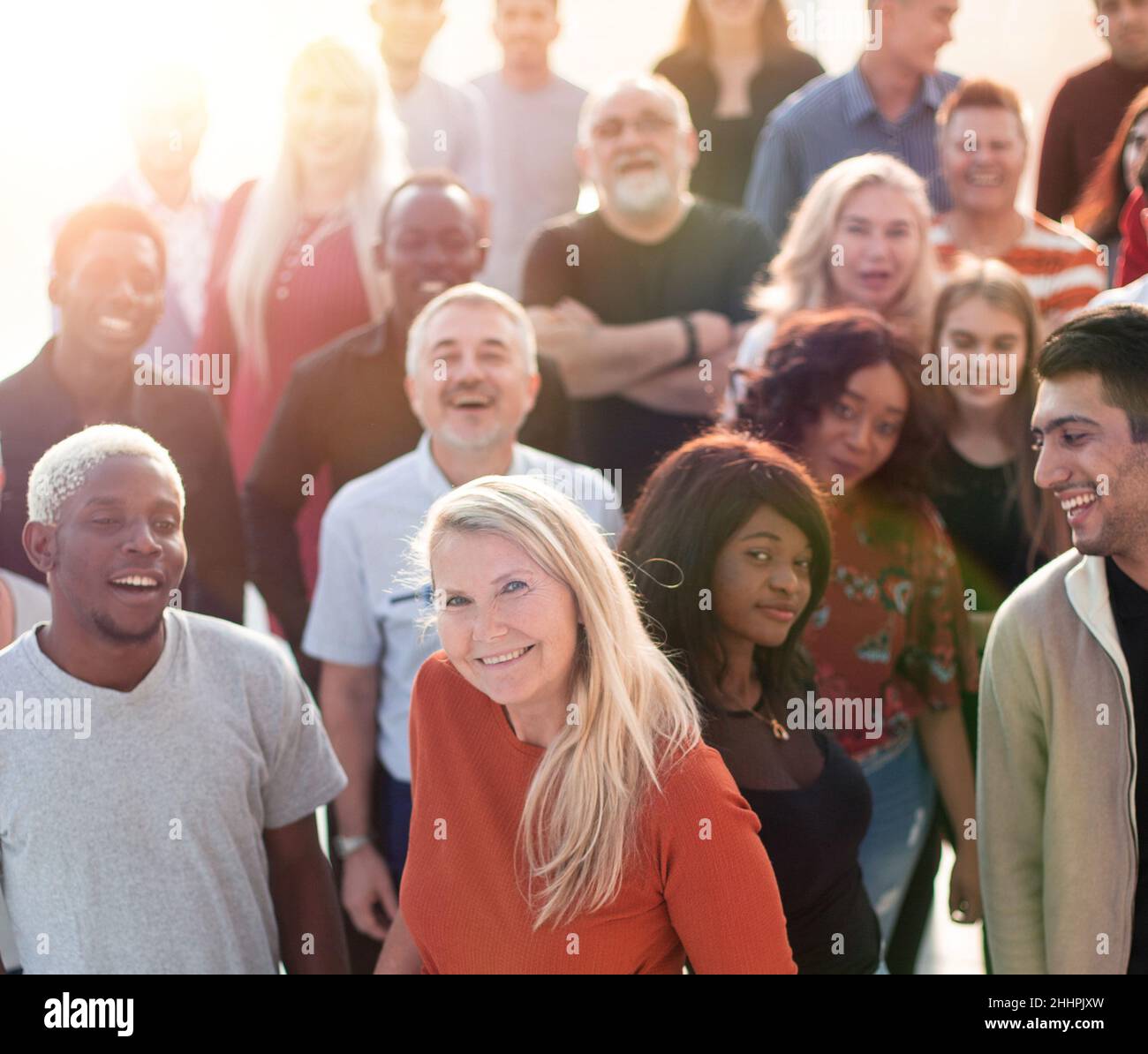 large group of different people standing together Stock Photo - Alamy