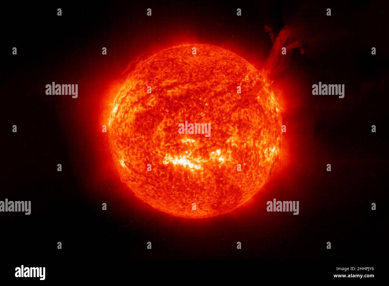 The sun from space on a dark background. Elements of this image ...