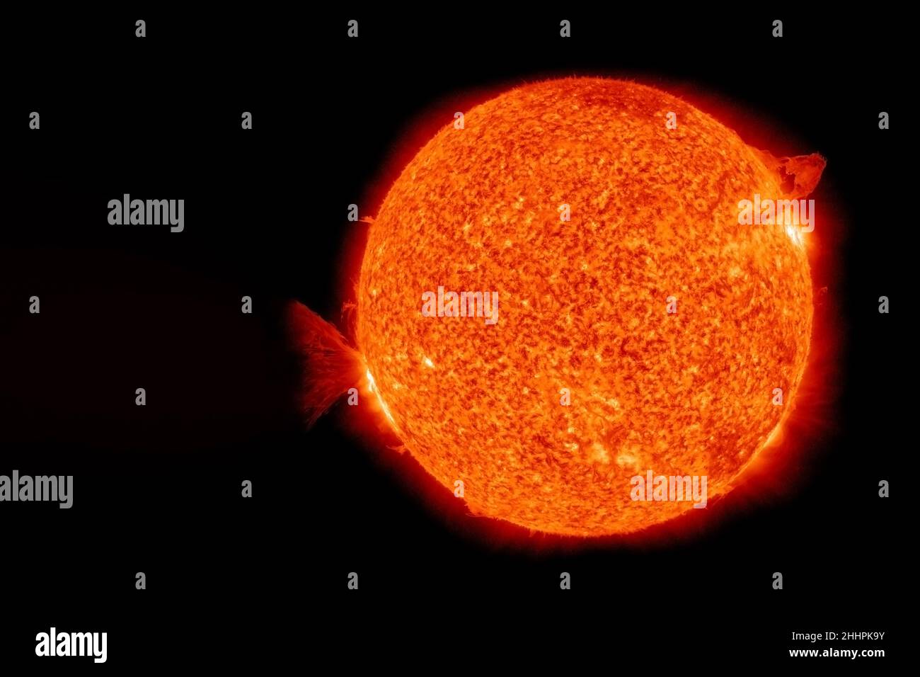 The sun from space on a dark background. Elements of this image ...