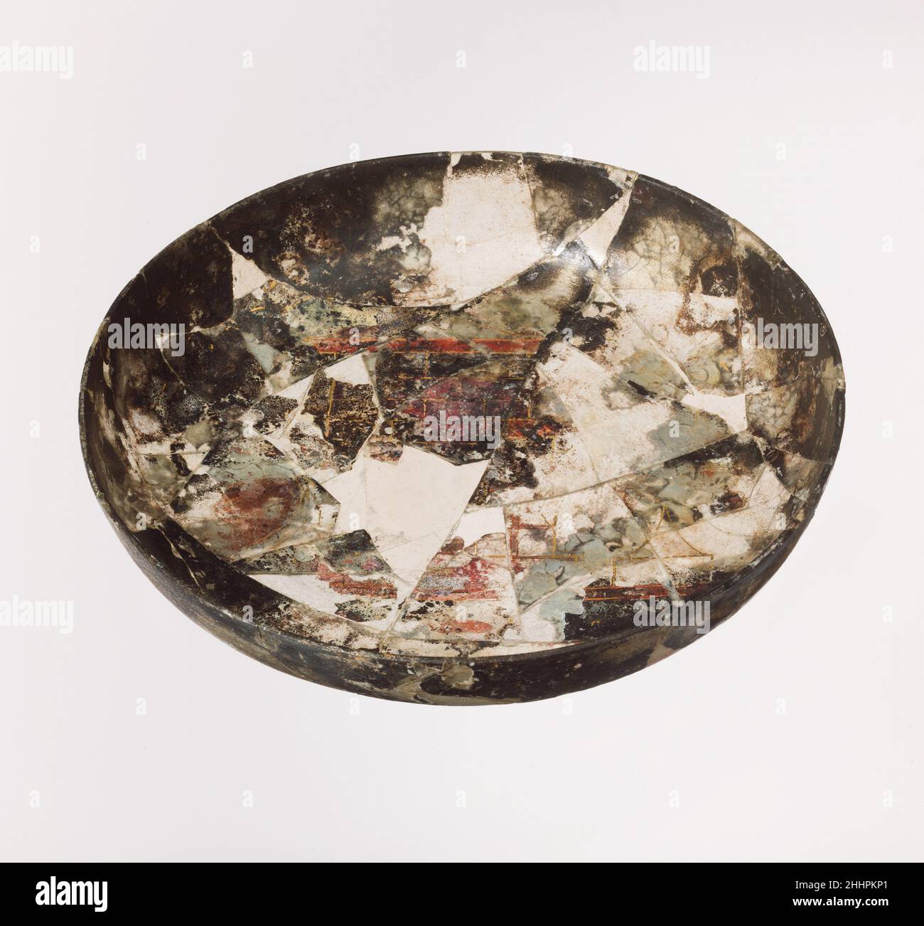 Glass bowl with painted decoration 3rd century B.C. Greek Colorless ...