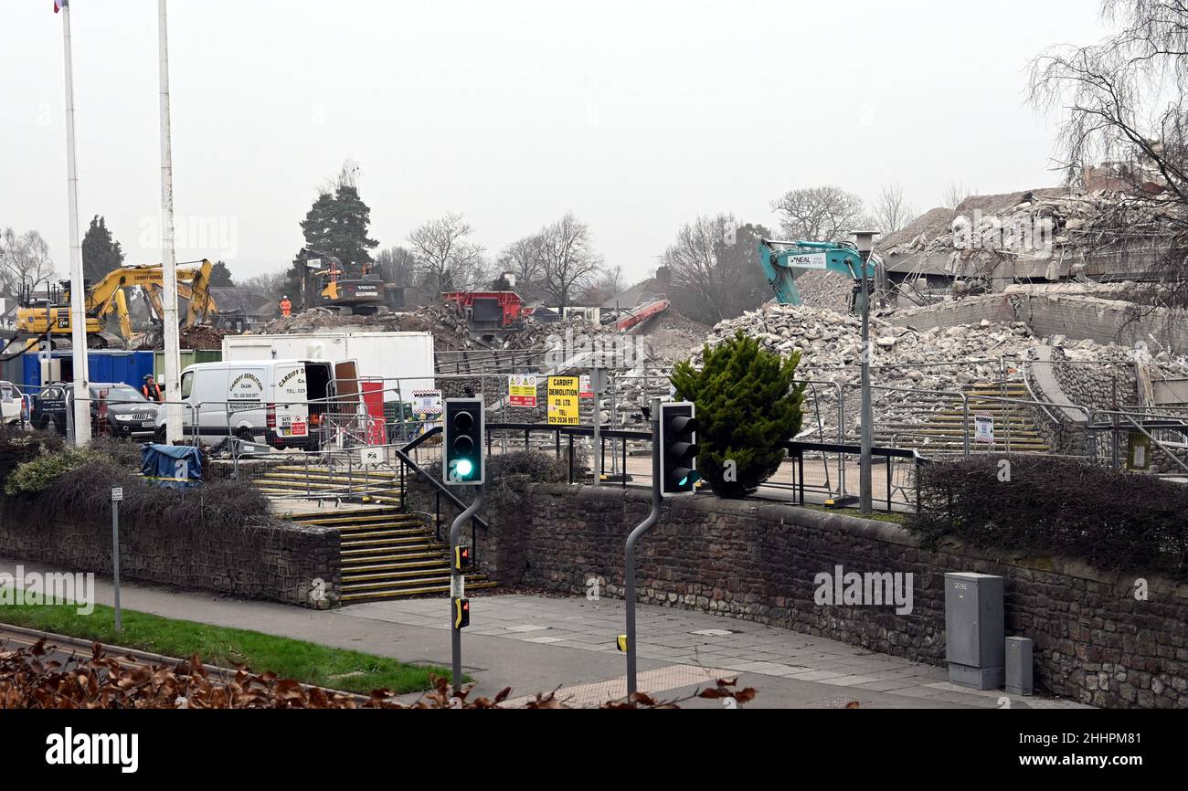 BBC Wales HQ Llandaff, Cardiff demolition Stock Photo - Alamy