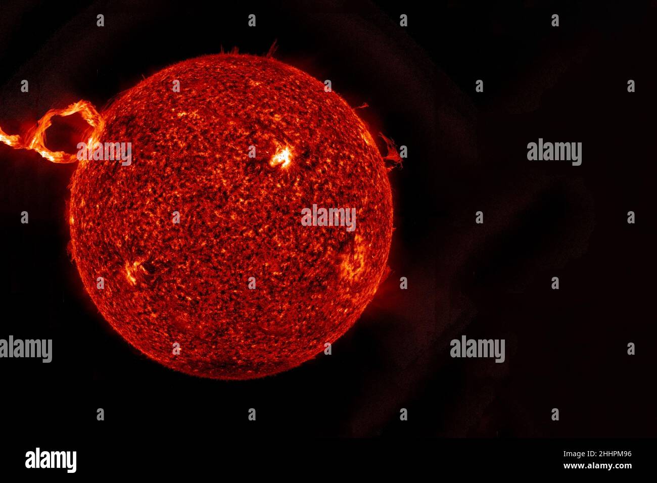 The sun from space on a dark background. Elements of this image ...
