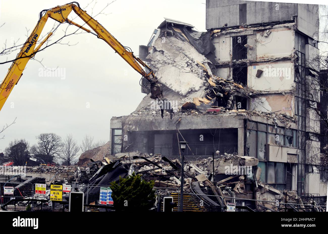 BBC Wales HQ Llandaff, Cardiff demolition Stock Photo - Alamy