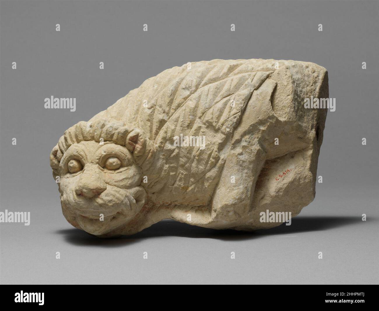 Limestone statue of a lion ca. 3rd century B.C. Cypriot The mane ...