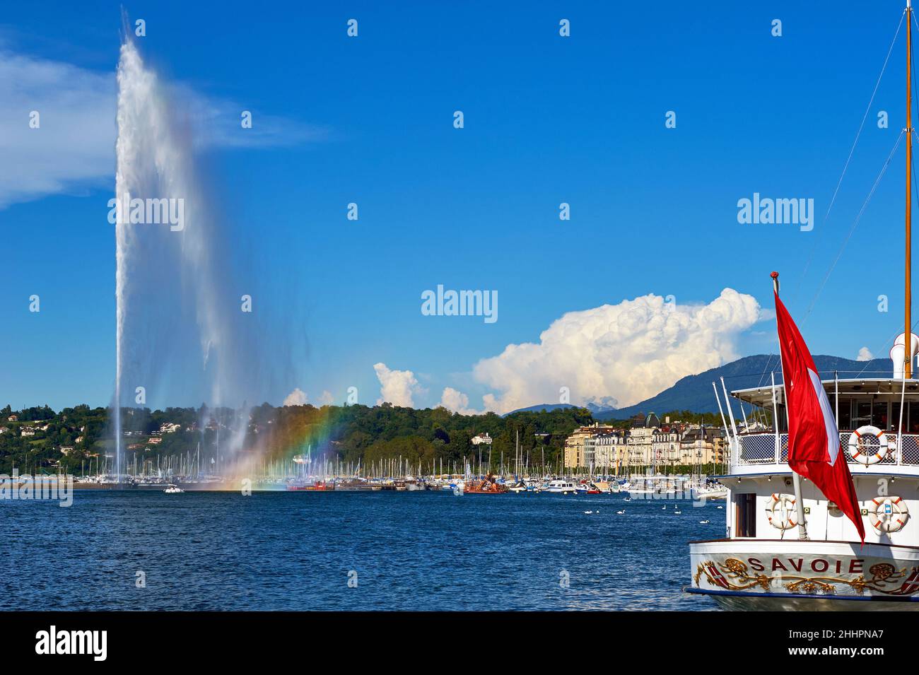 Genève lake fountain hi-res stock photography and images - Alamy