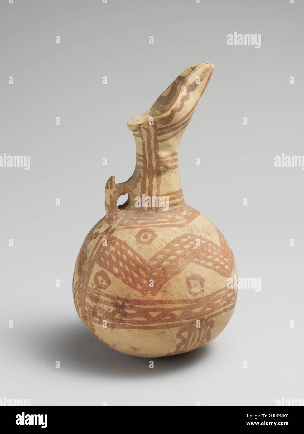 Terracotta juglet ca. 1900–1600 B.C. Cypriot Globular jug with small ...