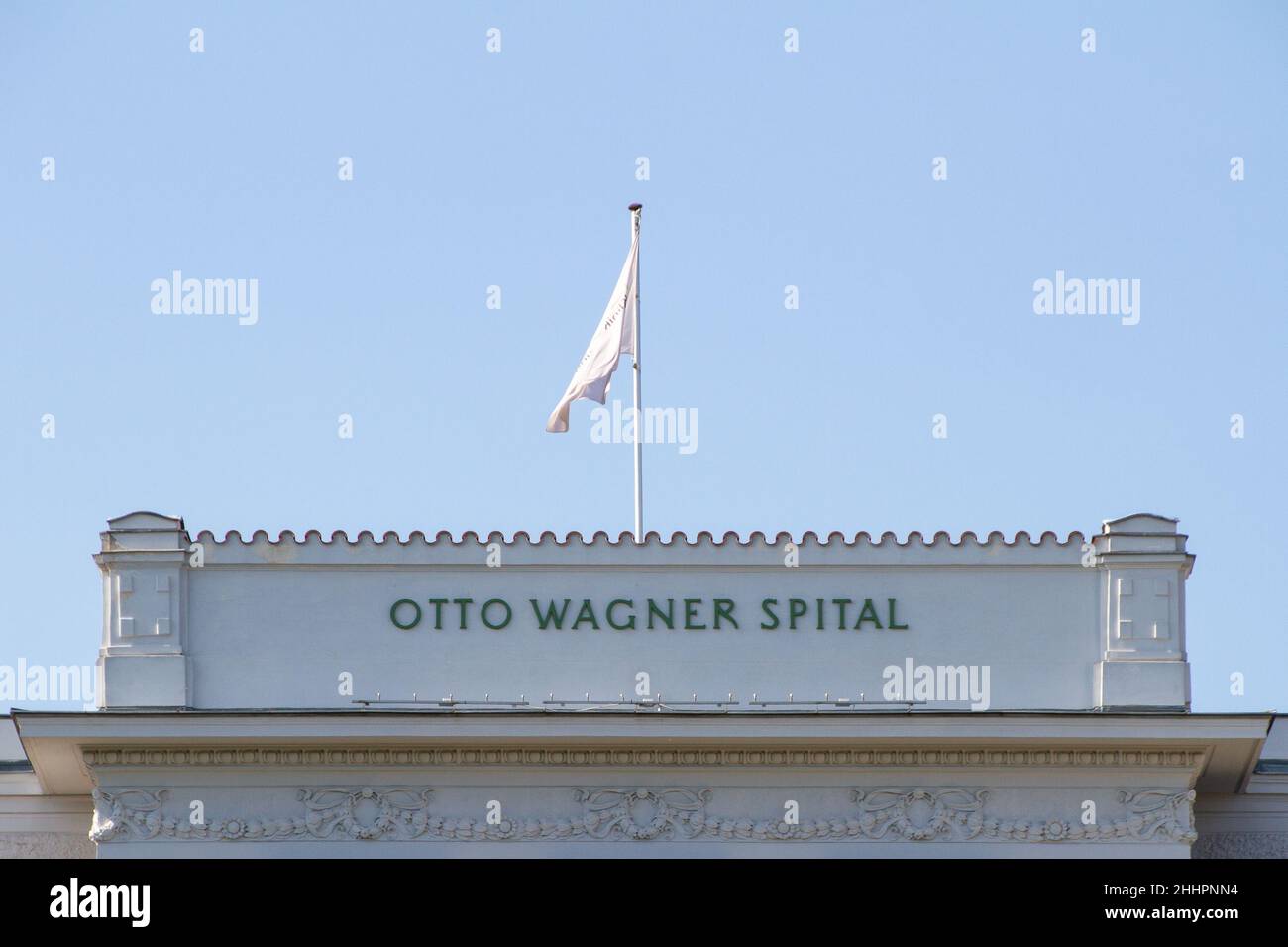 Vienna, Austria, July 22, 2021. Otto Wagner Hospital, the clinic is a ...