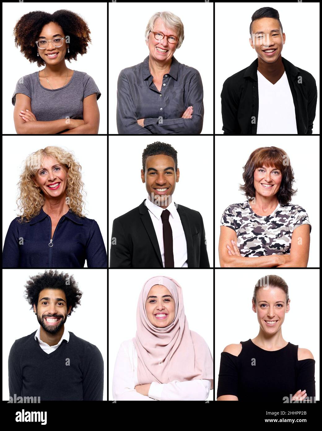 Group of beautiful people in a collage Stock Photo - Alamy