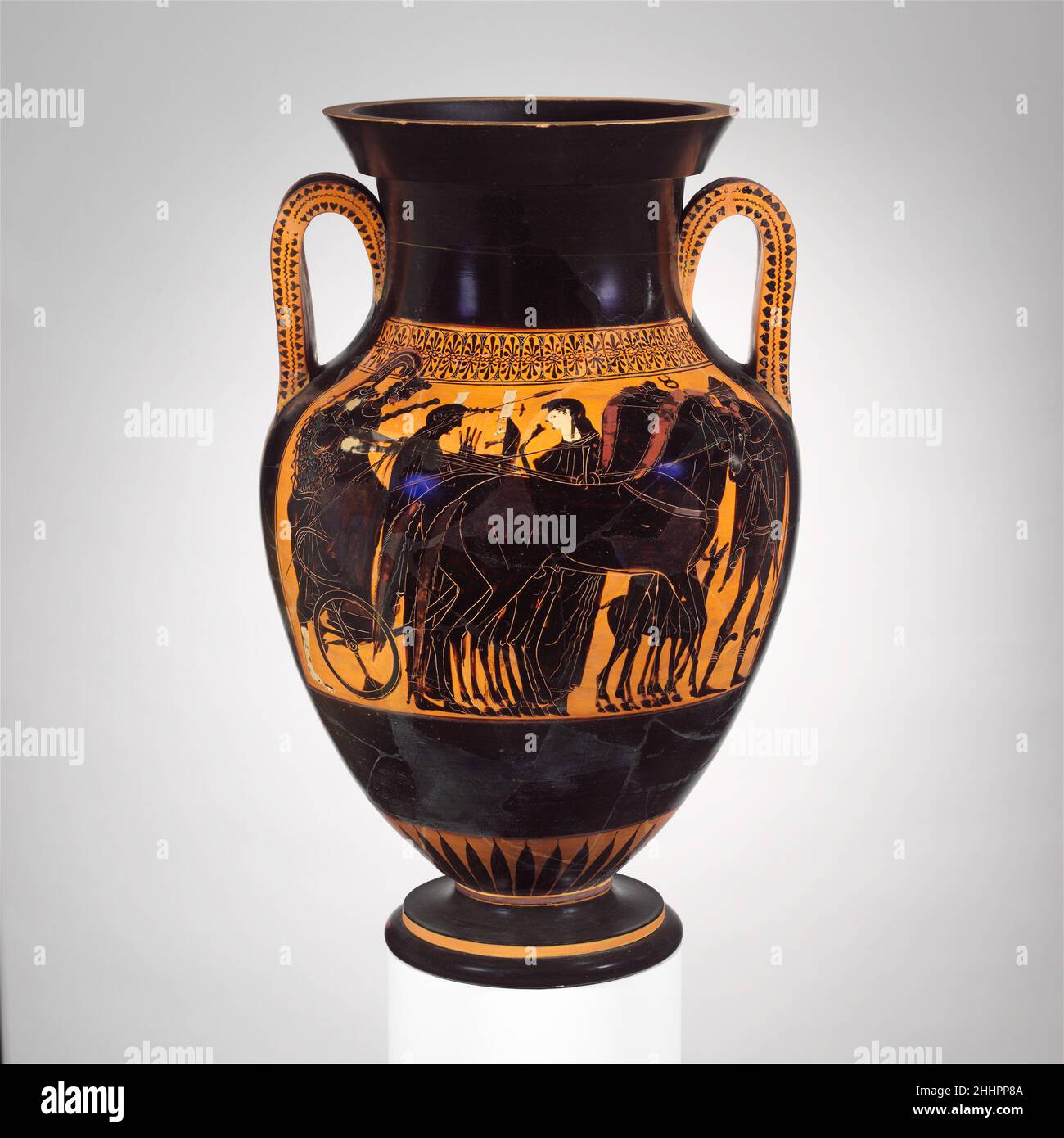 Terracotta amphora (jar) ca. 510 B.C. Related to the Antimenes Painter ...