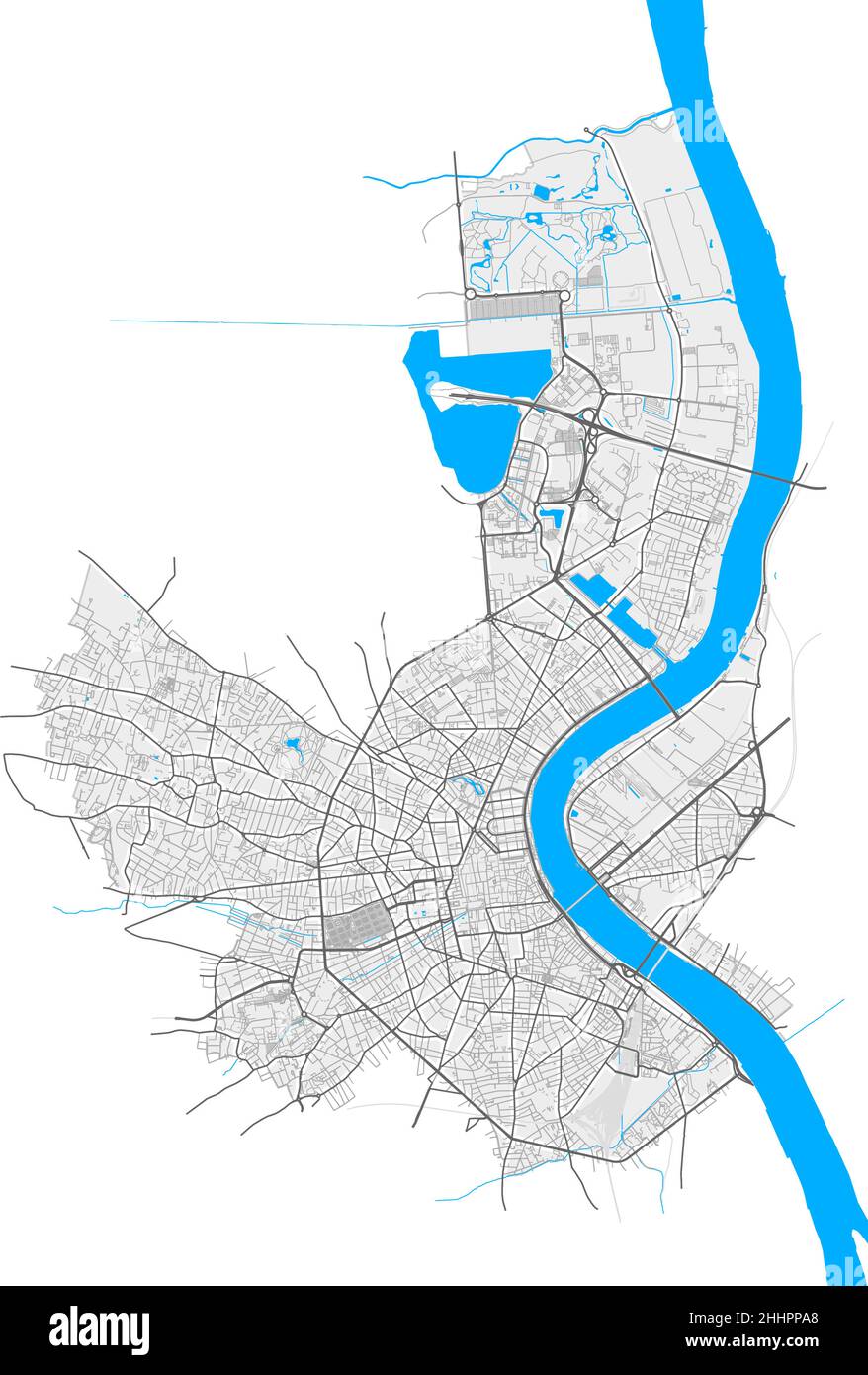 Bordeaux, Gironde, France high resolution vector map with city ...