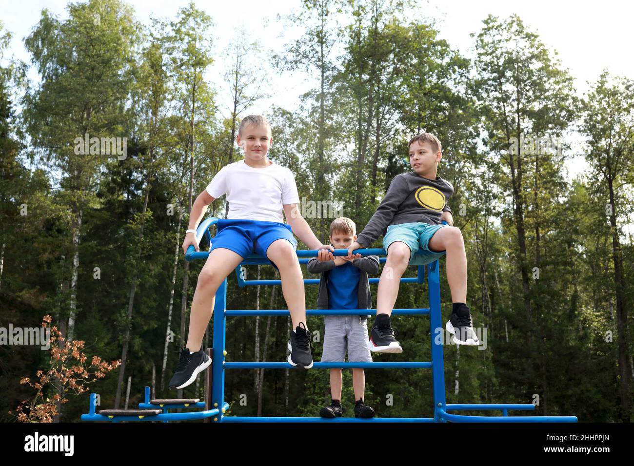 Brothers play in playground hi-res stock photography and images - Alamy