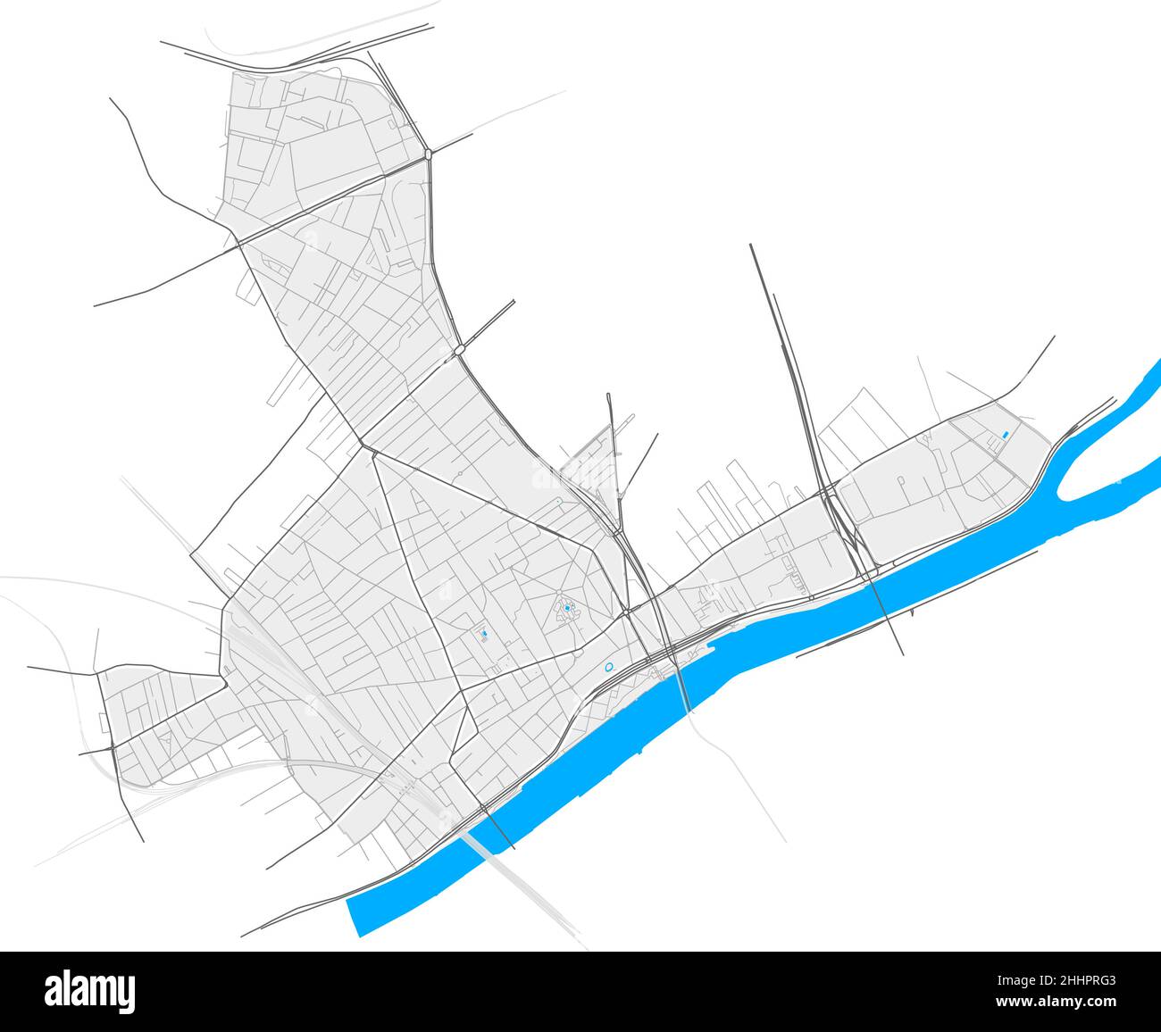 Asnieres-sur-Seine, Hauts-de-Seine, France high resolution vector map ...