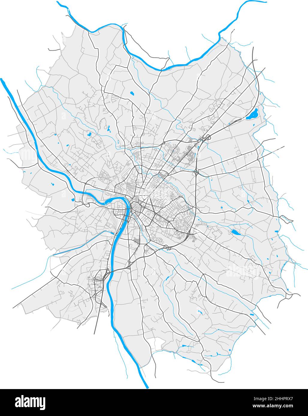 Montauban, Tarn-et-Garonne, France high resolution vector map with city ...