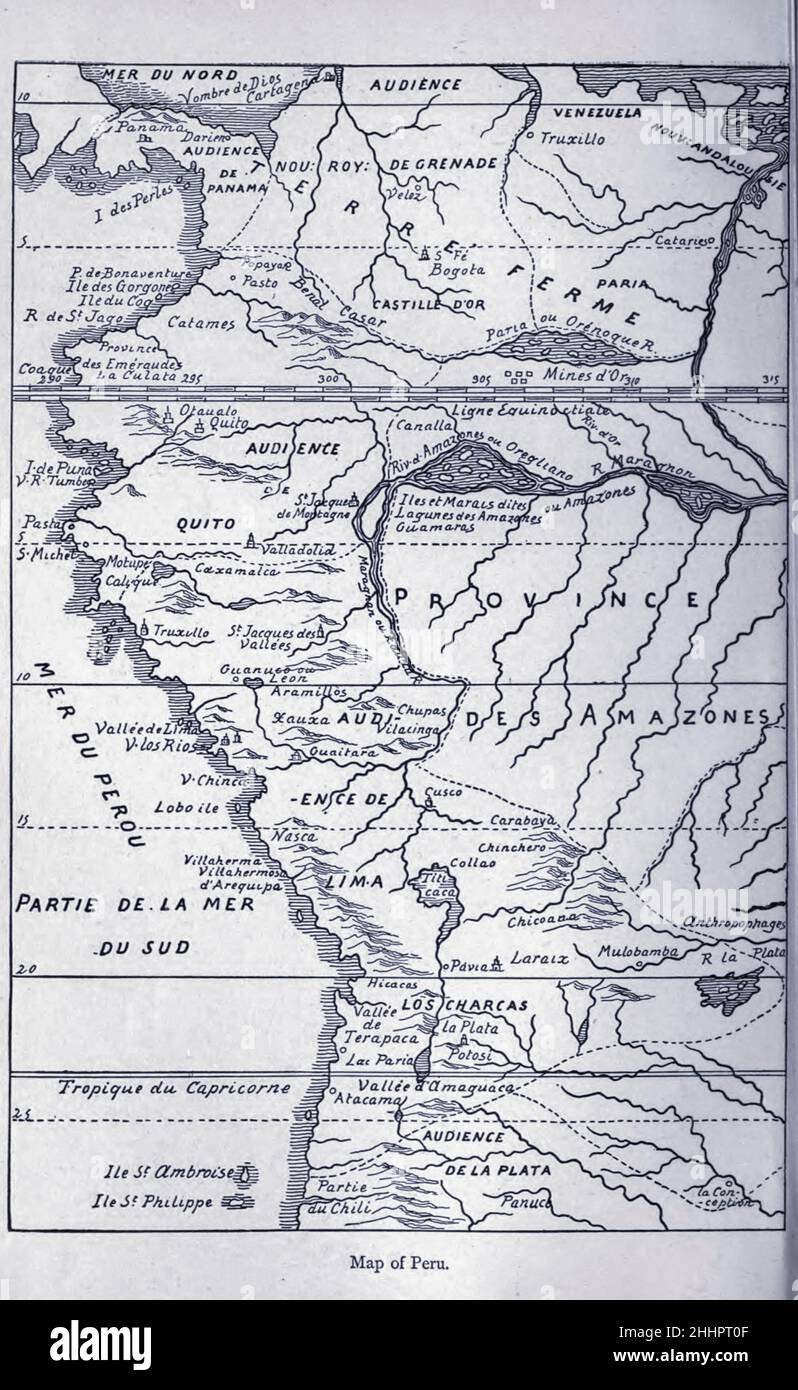 Map of Peru from The Exploration of the World, Celebrated Travels and ...
