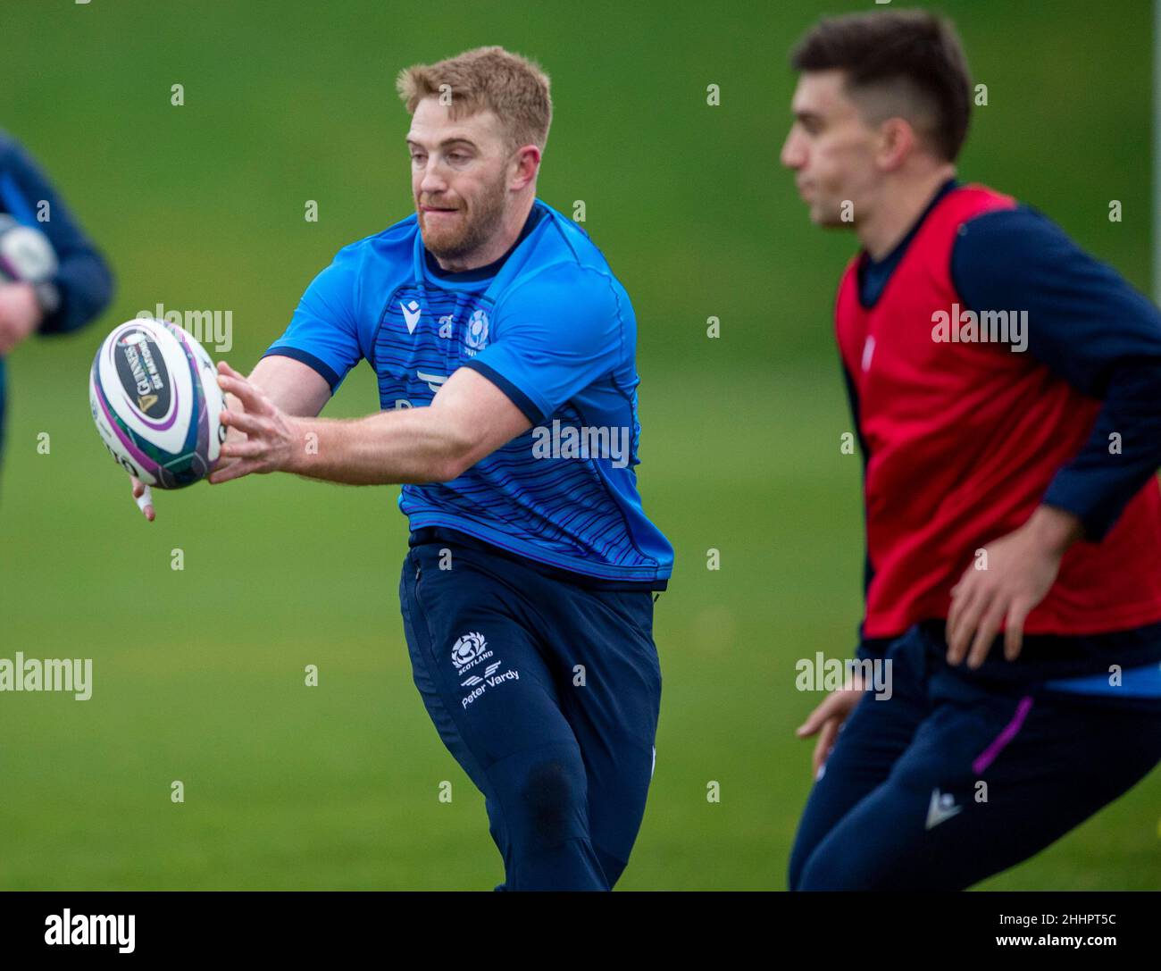 Kyle steyn during scotland rugby training session at the oriam hi-res ...