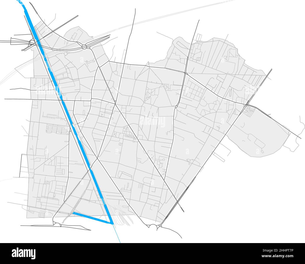 Aubervilliers, Seine-Saint-Denis, France high resolution vector map ...