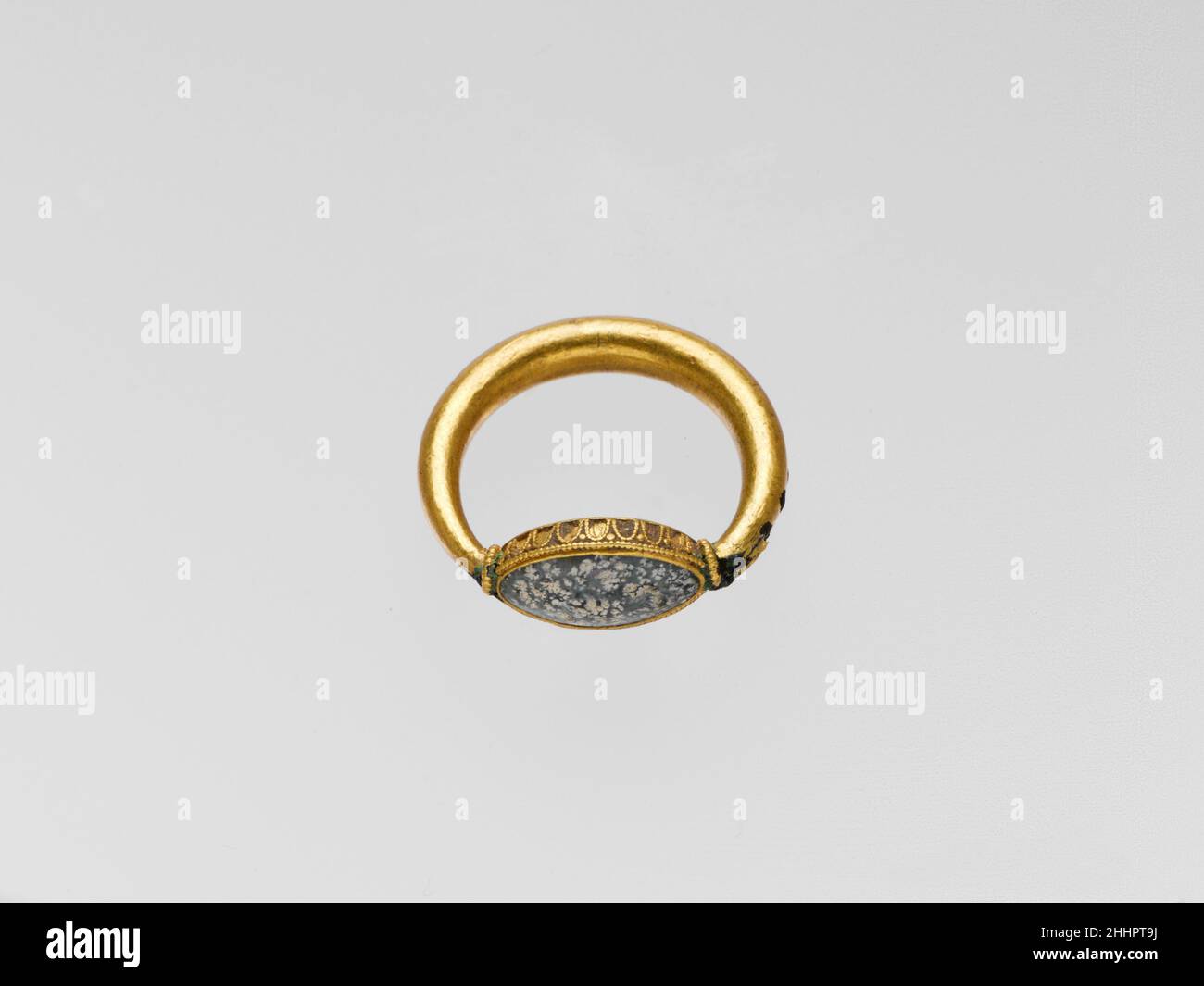 Gold ring with plasma ring stone 5th century B.C. Greek Gold filigree ...