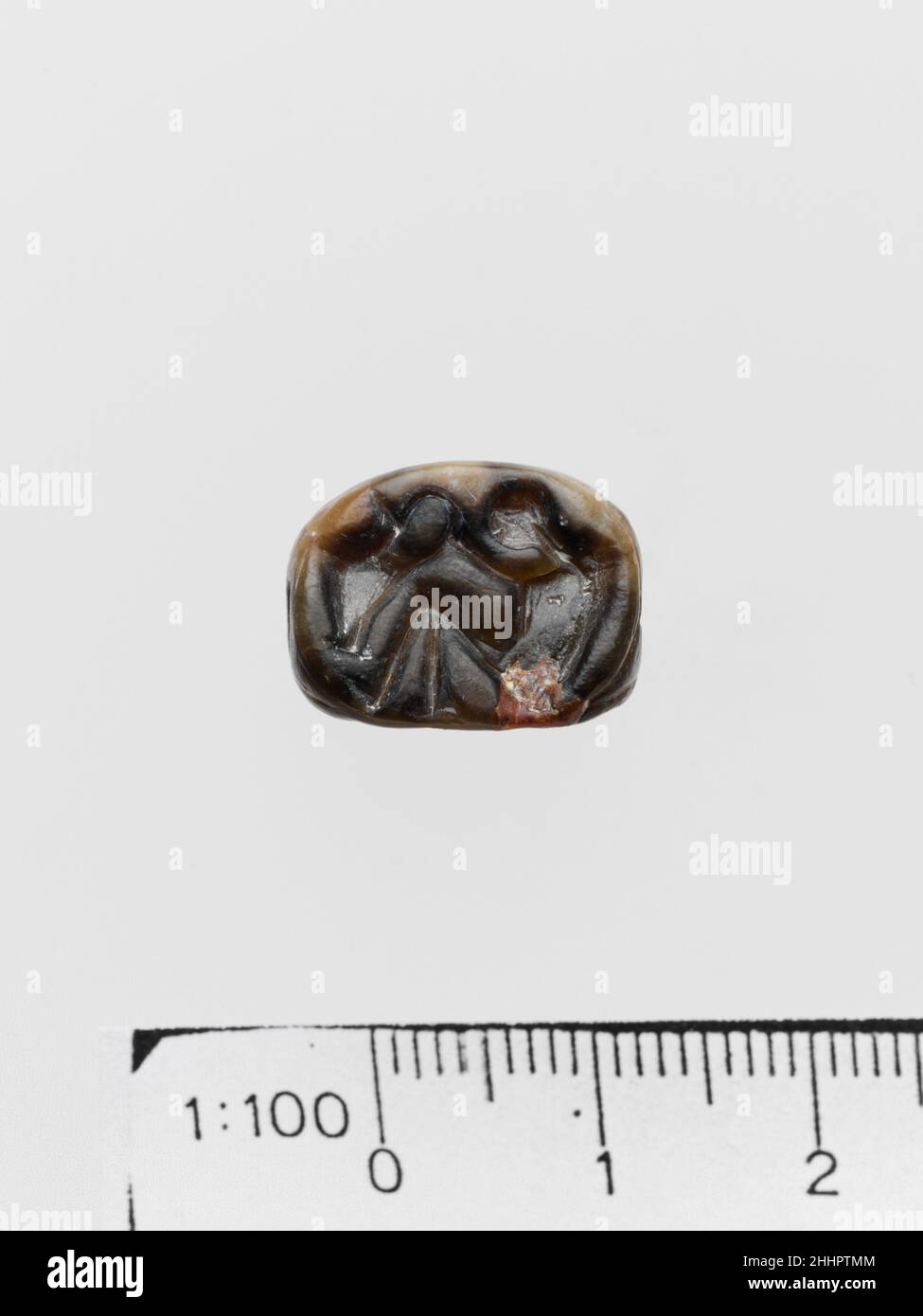 Prism, triangular seal ca. 1800–1700 B.C. Minoan Three sided gem with ...