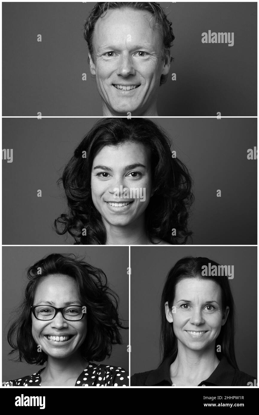 Group of people in a collage Stock Photo - Alamy