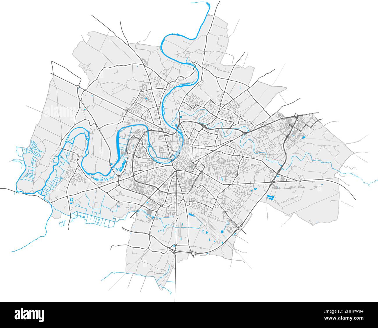 Niort, Deux-Sèvres, France high resolution vector map with city ...
