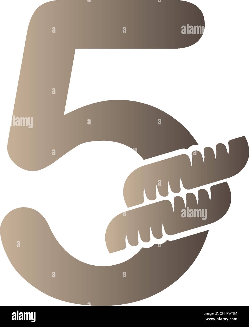 Number 5 wrapped in rope icon logo design illustration vector Stock ...