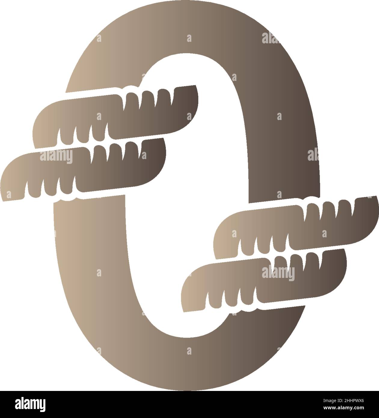 Number zero wrapped in rope icon logo design illustration vector Stock ...