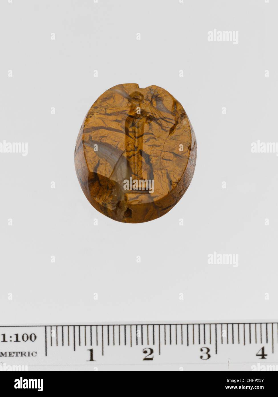 Mottled yellow jasper scaraboid seal 4th century B.C. Greek Bearded ...