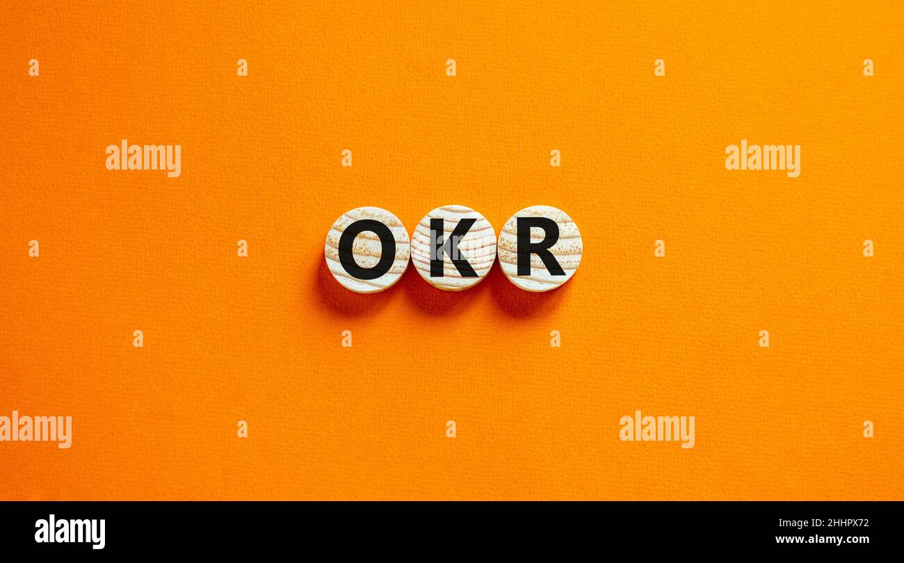 OKR, objectives and key results symbol. Concept words OKR objectives ...