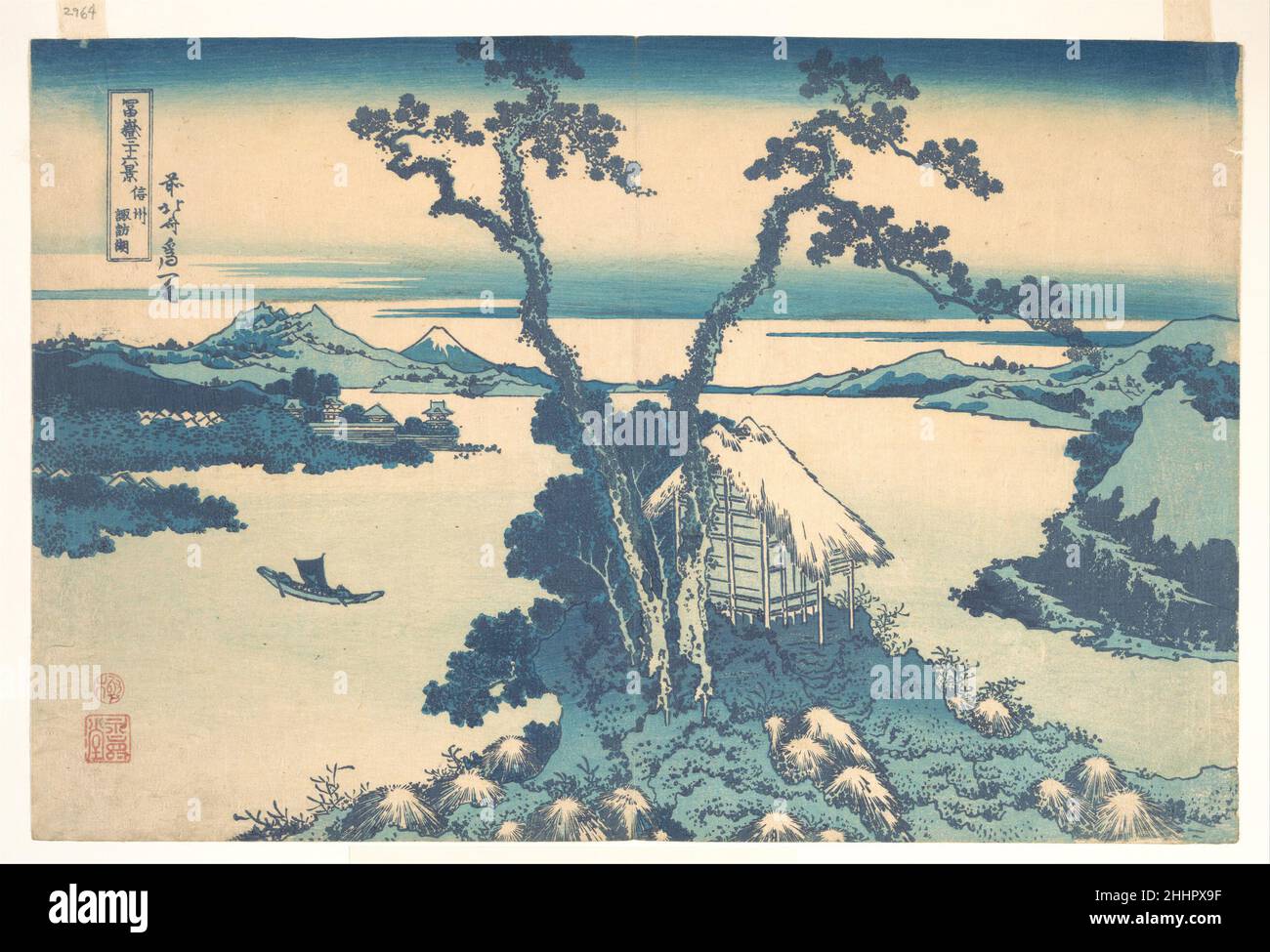 Lake Suwa in Shinano Province (Shinsh? Suwako), from the series Thirty ...