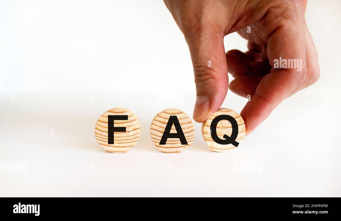 FAQ frequently asked questions symbol. Concept words FAQ frequently asked questions on wooden ...