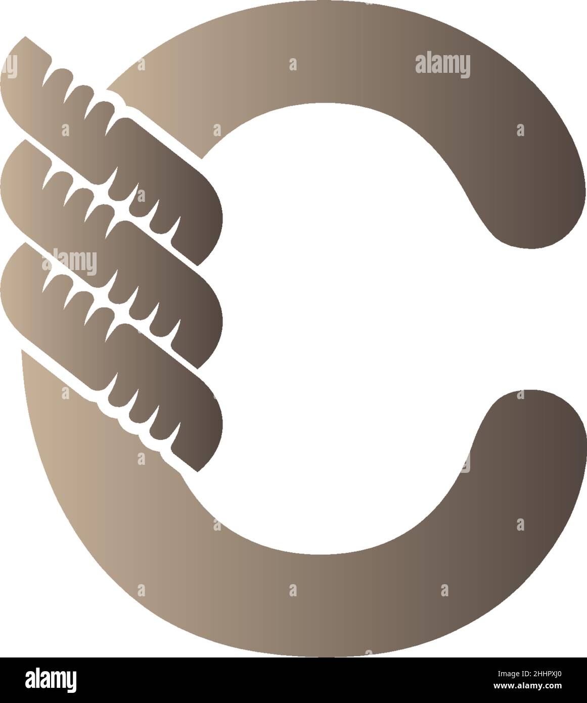 Letter C wrapped in rope icon logo design illustration vector Stock ...
