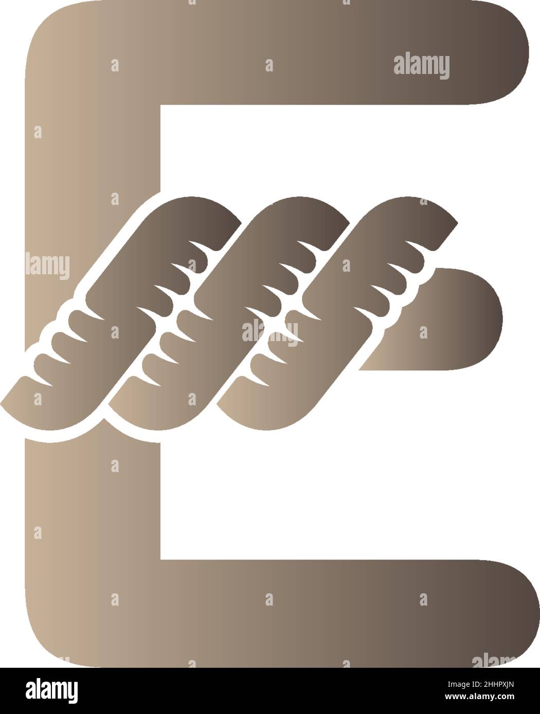 Letter E wrapped in rope icon logo design illustration vector Stock ...