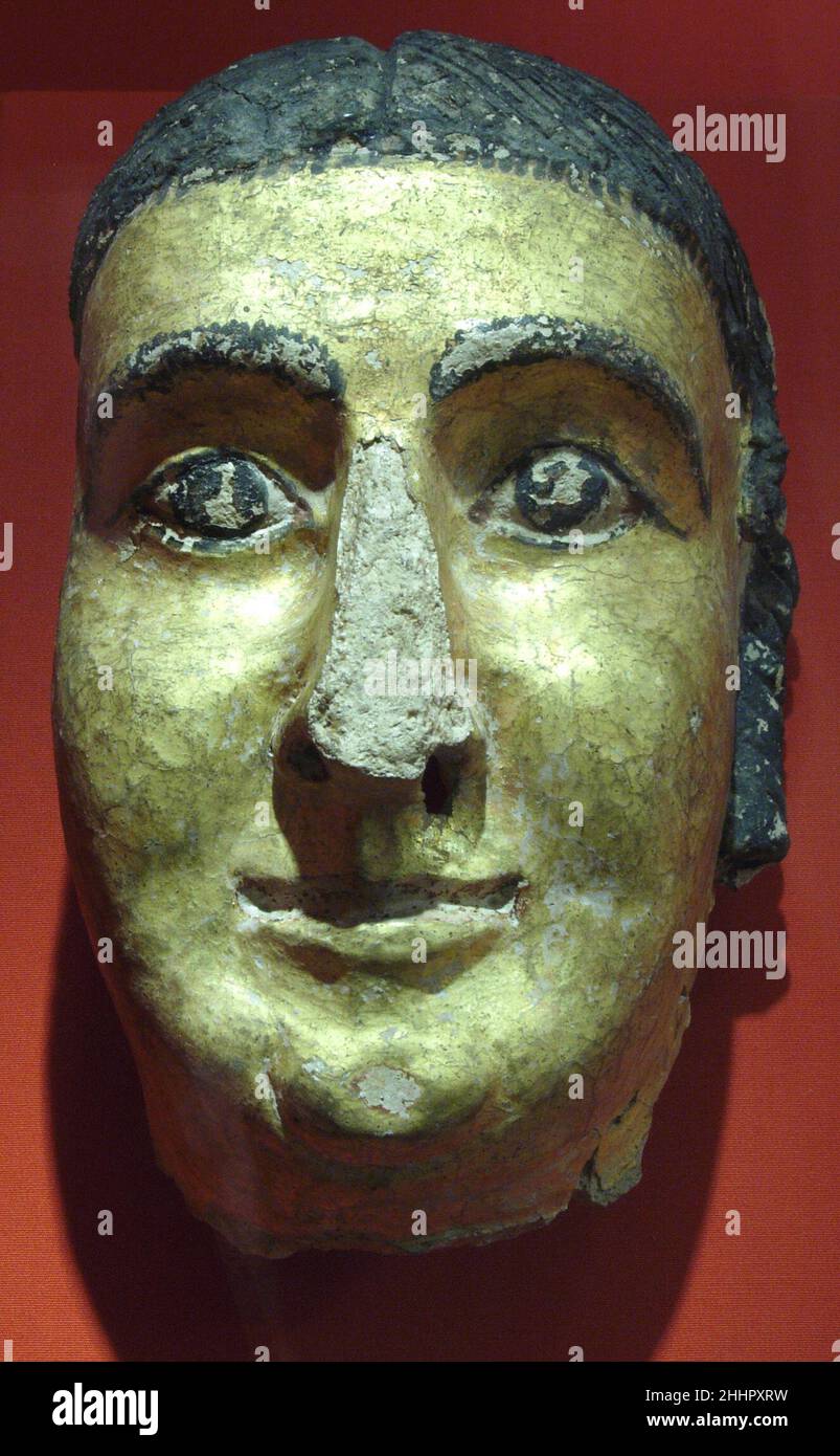 Mask of a woman with cosmetic lines and gilding A.D. 1st century Roman ...