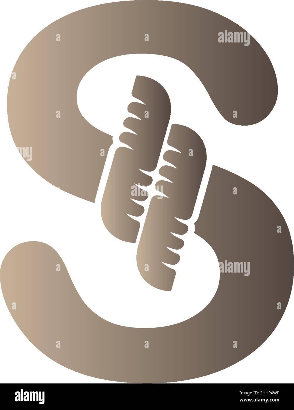 Letter S wrapped in rope icon logo design illustration vector Stock ...