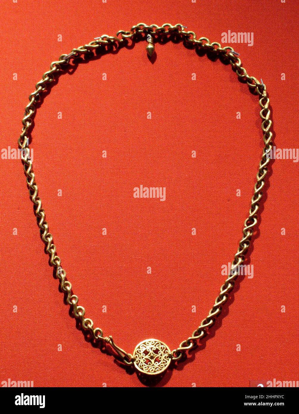 Necklace with ornate clasp ornament and a small drop pendant A.D. 2nd ...