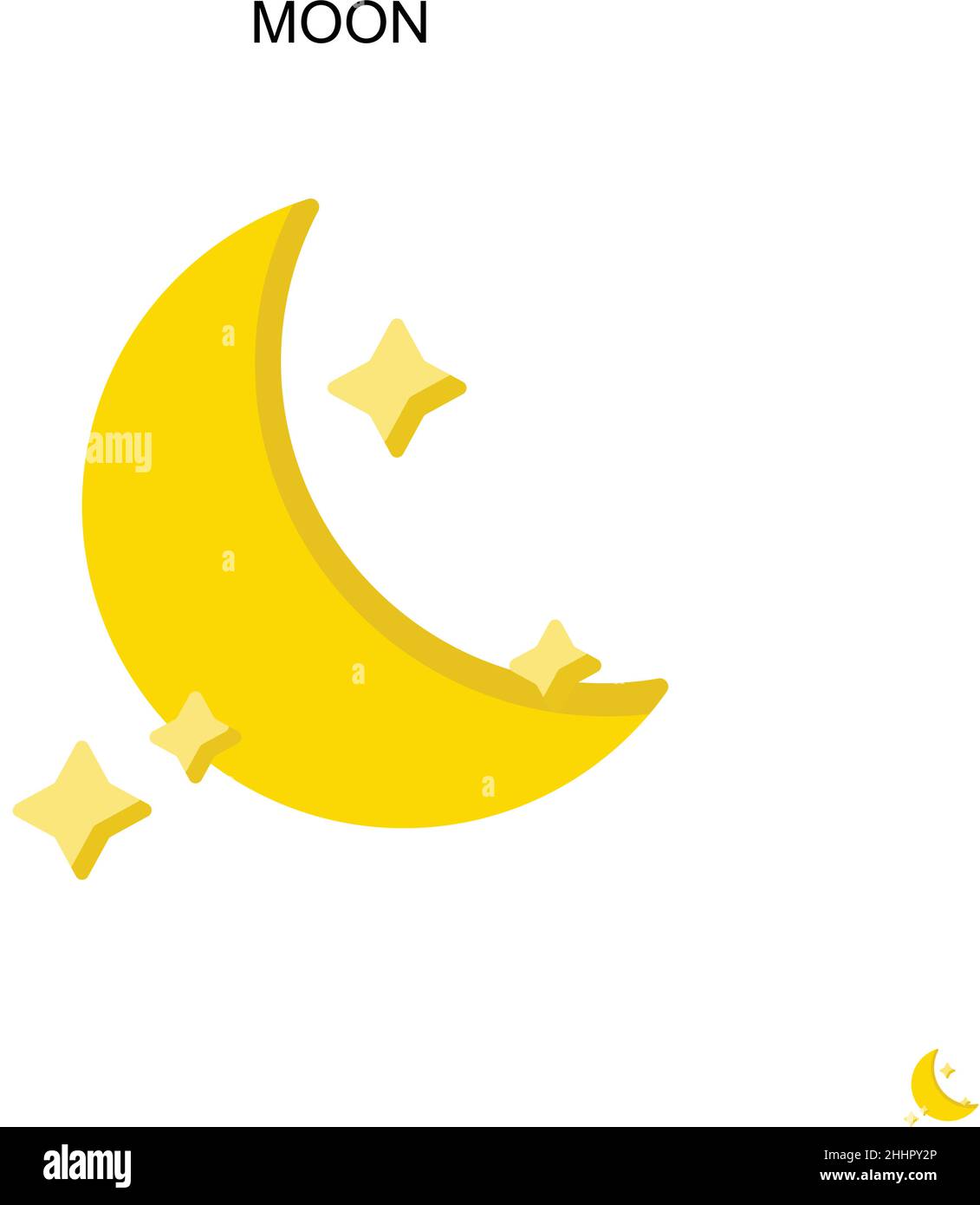 Moon Simple vector icon.Perfect color modern pictogram on editable ...