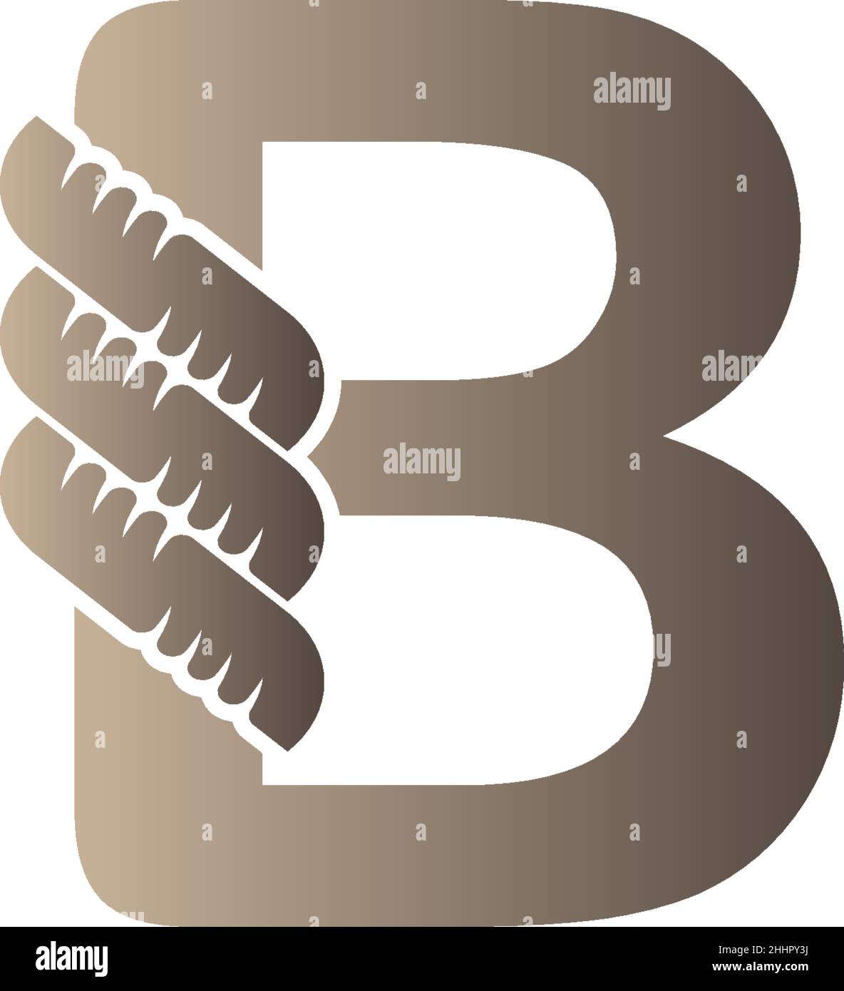 Letter B wrapped in rope icon logo design illustration vector Stock ...