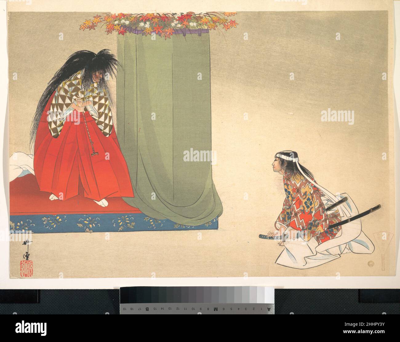 Illustration of Noh Dance Scene ca. 1910 After Okumura Masanobu ...