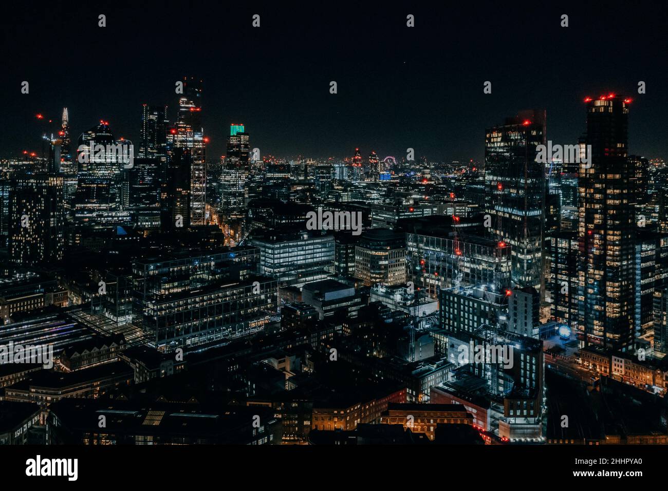 Night view of the skyline of London Stock Photo - Alamy