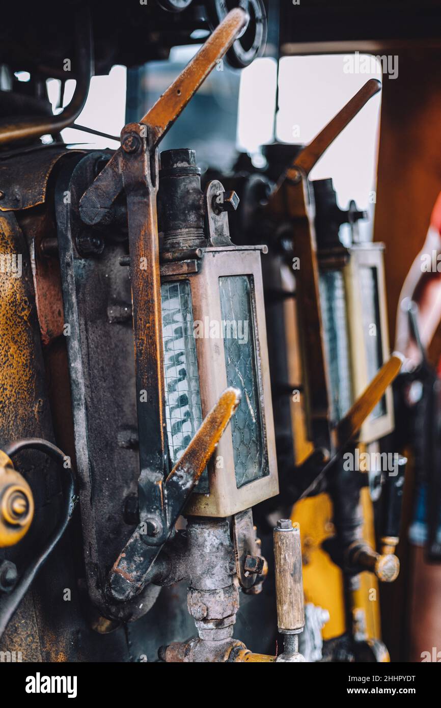 Inside cabin of a diesel engine locomotive Stock Photo - Alamy