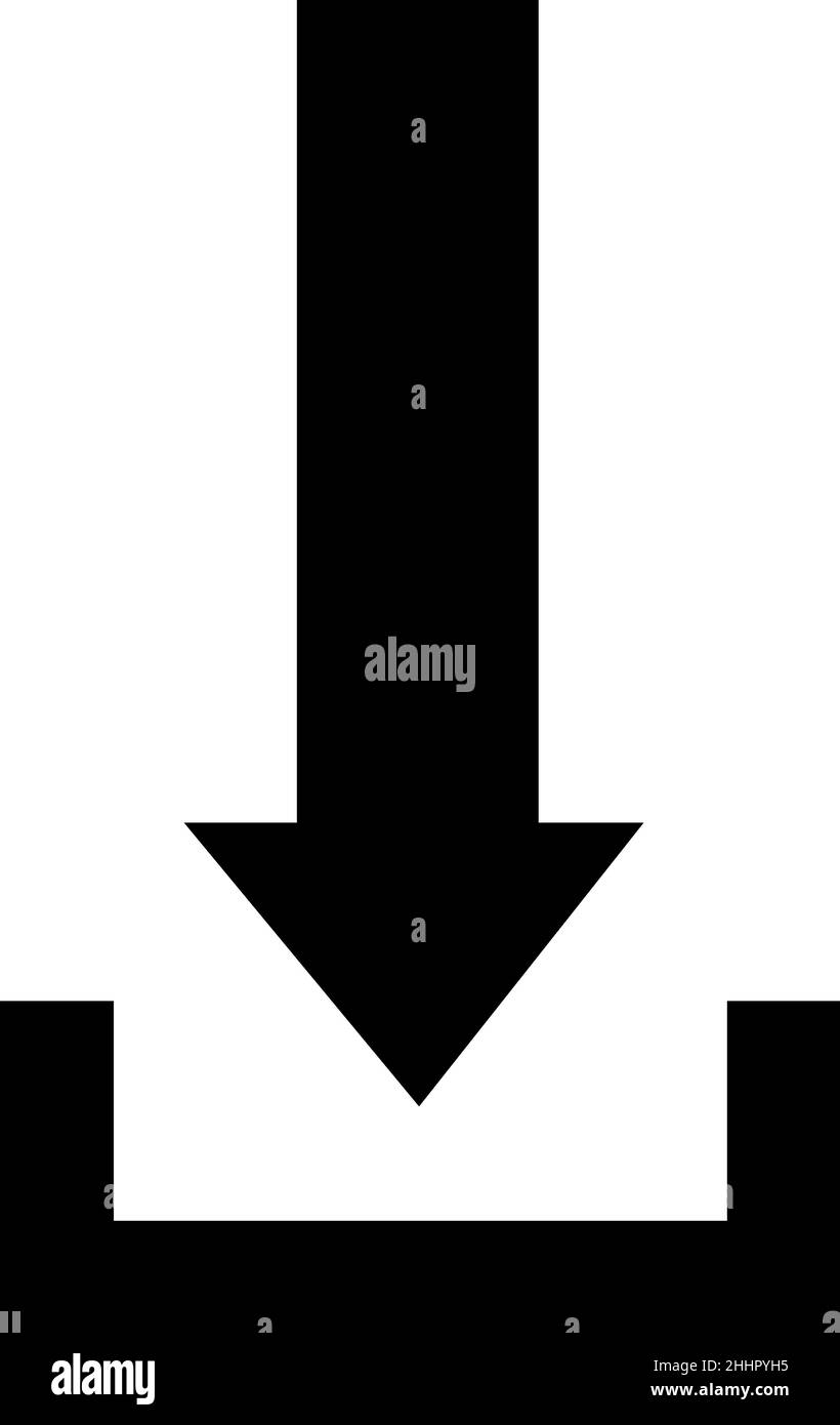 Vector illustration of down arrow icon in internet download concept ...